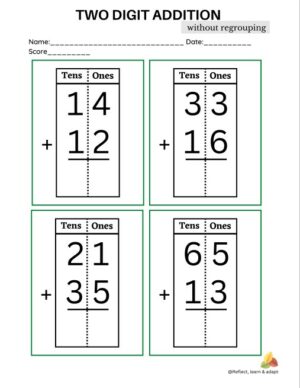 Adaptive Resources | Two Digit Addition & Subtraction without ...