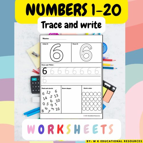 Trace and write numbers, 1-20 coloring, Find and circle, Draw ...