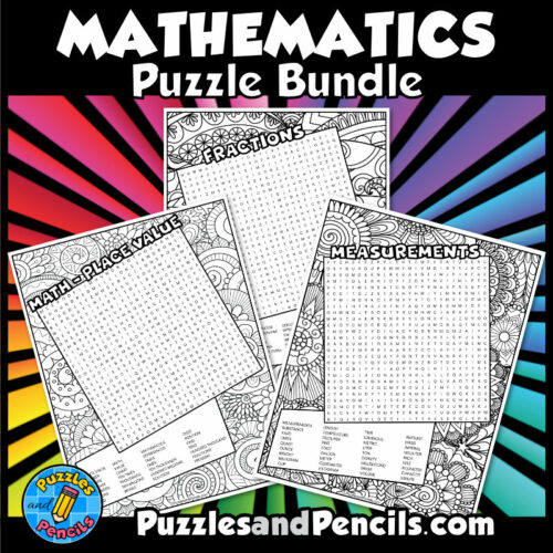 Mathematics Word Search Puzzle BUNDLE | 9 Wordsearch Puzzles | Made By ...