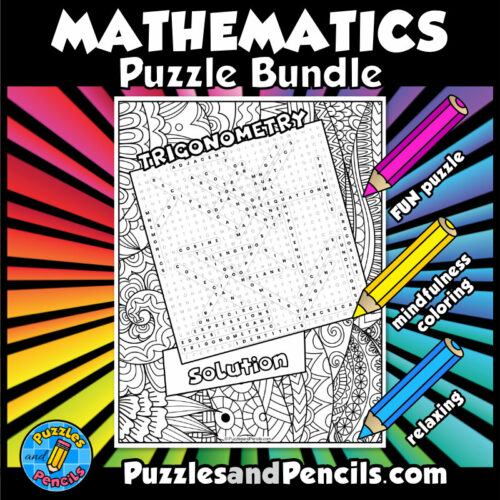 Mathematics Word Search Puzzle BUNDLE | 9 Wordsearch Puzzles | Made By ...