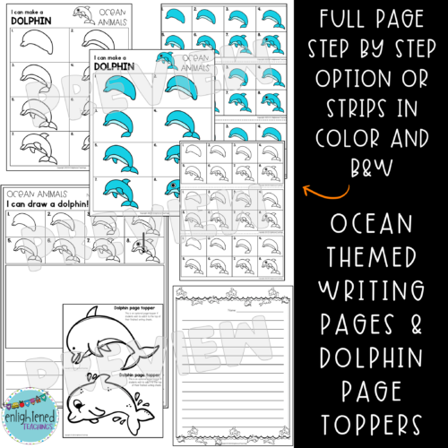Dolphin Craft, Ocean Crafts, Ocean Directed Drawing, Ocean Animal ...