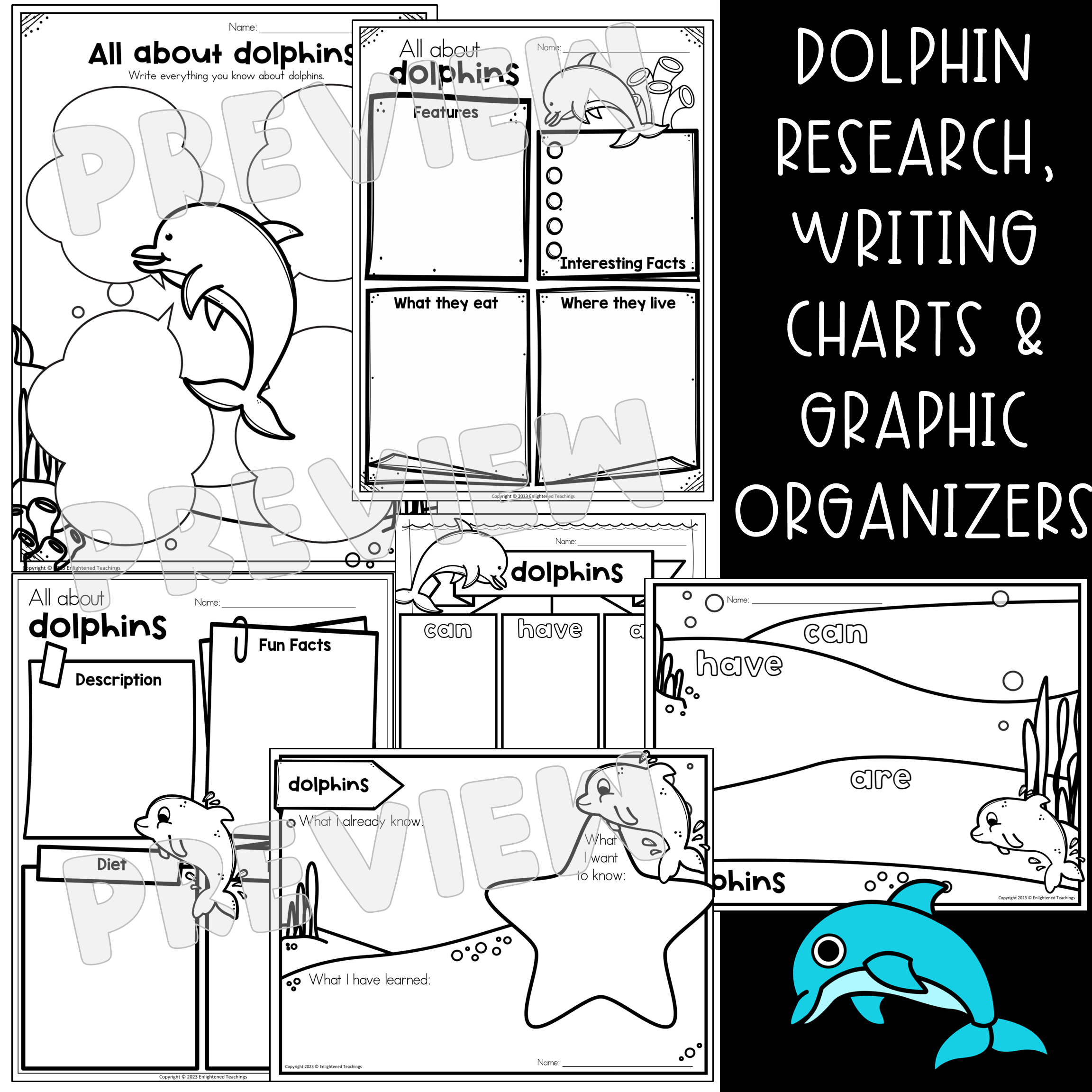 Dolphin Craft, Ocean Crafts, Ocean Directed Drawing, Ocean Animal ...