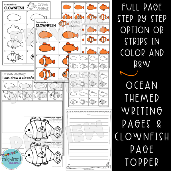 Clownfish Craft, Ocean Crafts, Ocean Directed Drawing, Ocean Animal ...