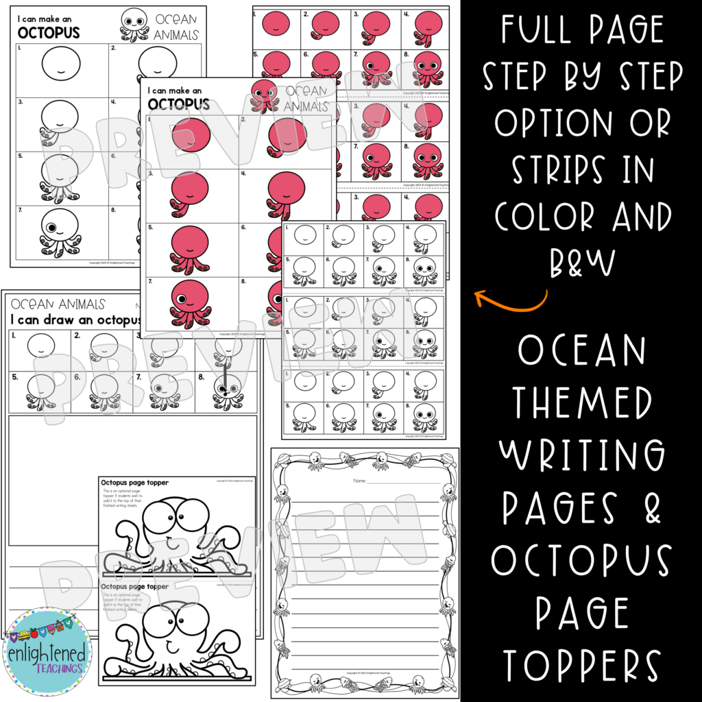 Octopus Craft, Ocean Crafts, Ocean Directed Drawing, Ocean Animal ...