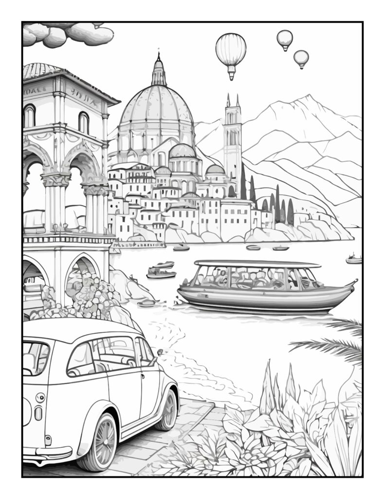 Color Your Way Across the Globe: Travel Coloring Pages for All Ages ...