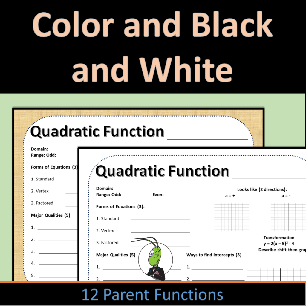 Parent Function Graph Notes Transformations | Calculus | Precalculus ...