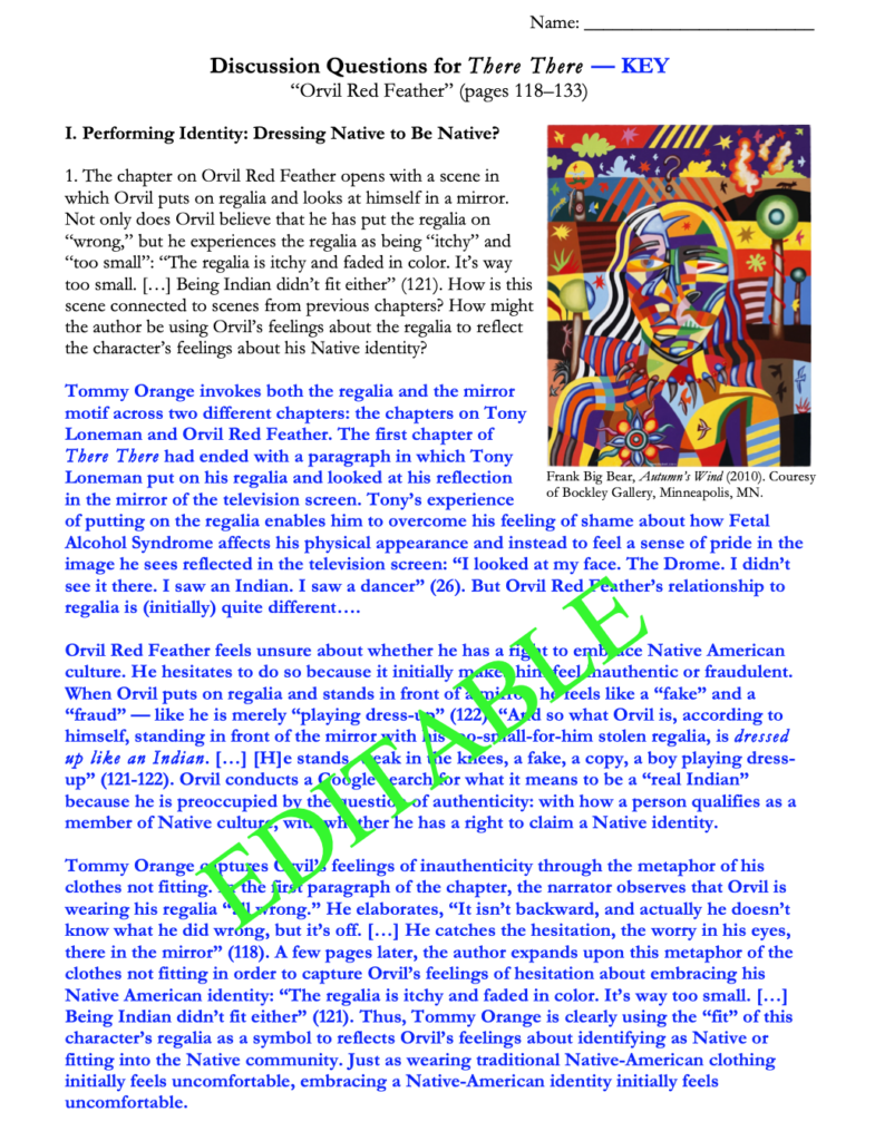 THERE THERE by Tommy Orange COMPLETE UNIT: Reading Quizzes, Discussion ...