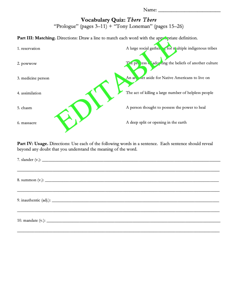 THERE THERE by Tommy Orange COMPLETE UNIT: Reading Quizzes, Discussion ...