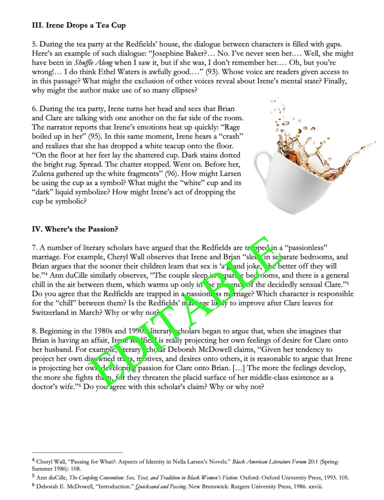 PASSING by Nella Larsen | COMPLETE UNIT: Reading Quizzes, Discussion ...