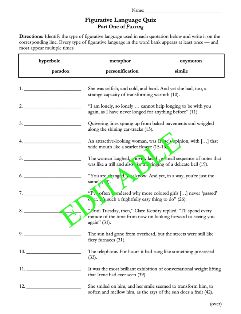 PASSING by Nella Larsen | COMPLETE UNIT: Reading Quizzes, Discussion ...