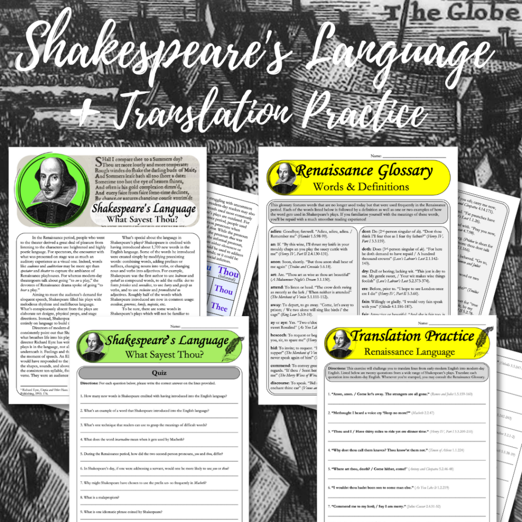 INTRODUCTION TO SHAKESPEARE: Author Biography, Globe Theater, Language ...