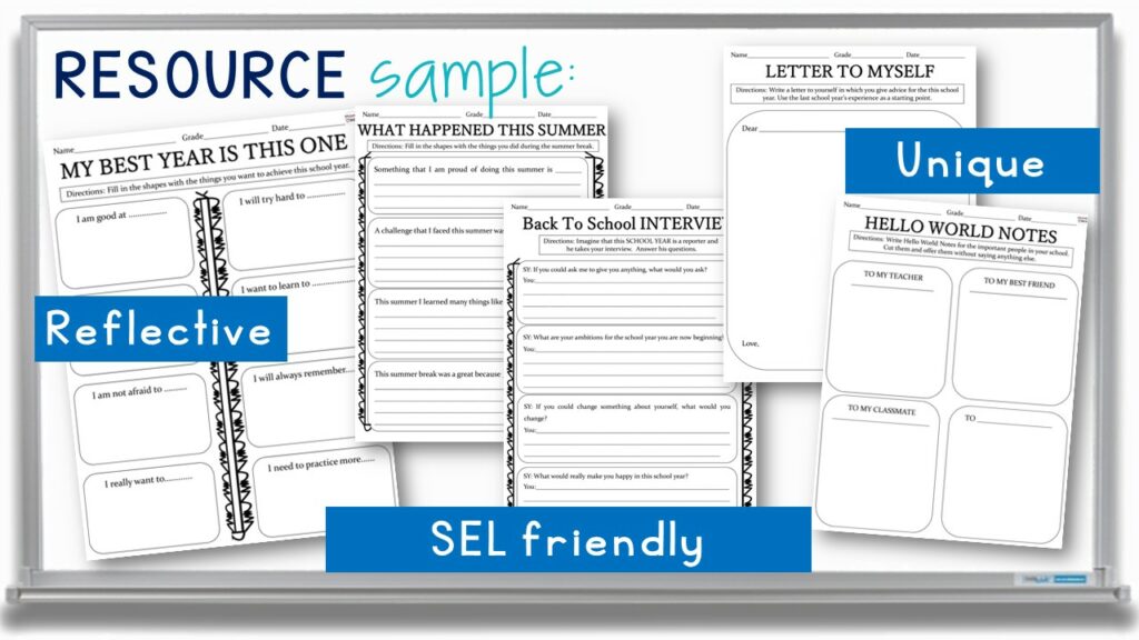 Back To School Activities, Worksheets, Crafts, Prompts - Print and ...