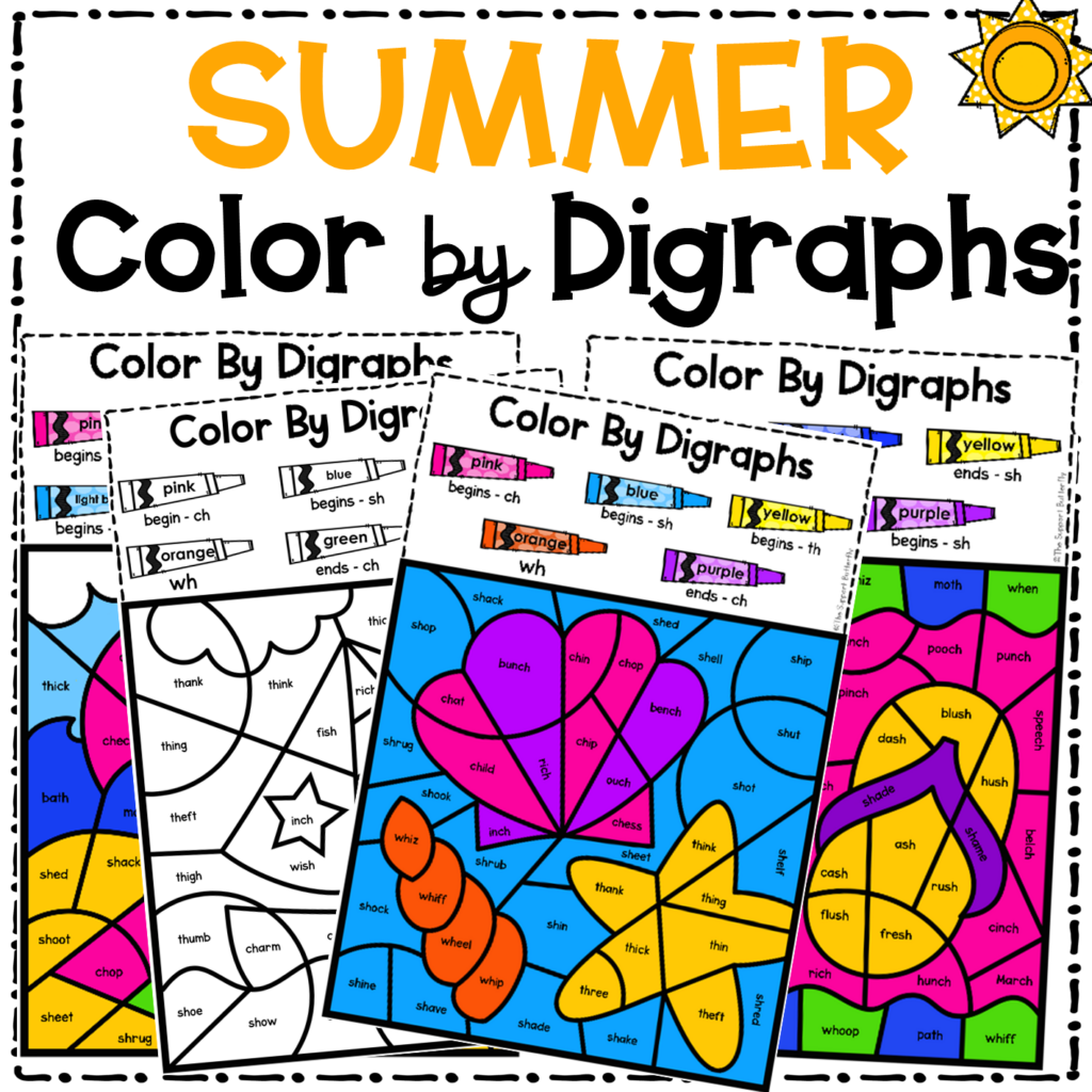 Summer Activities Color by Digraphs | Made By Teachers