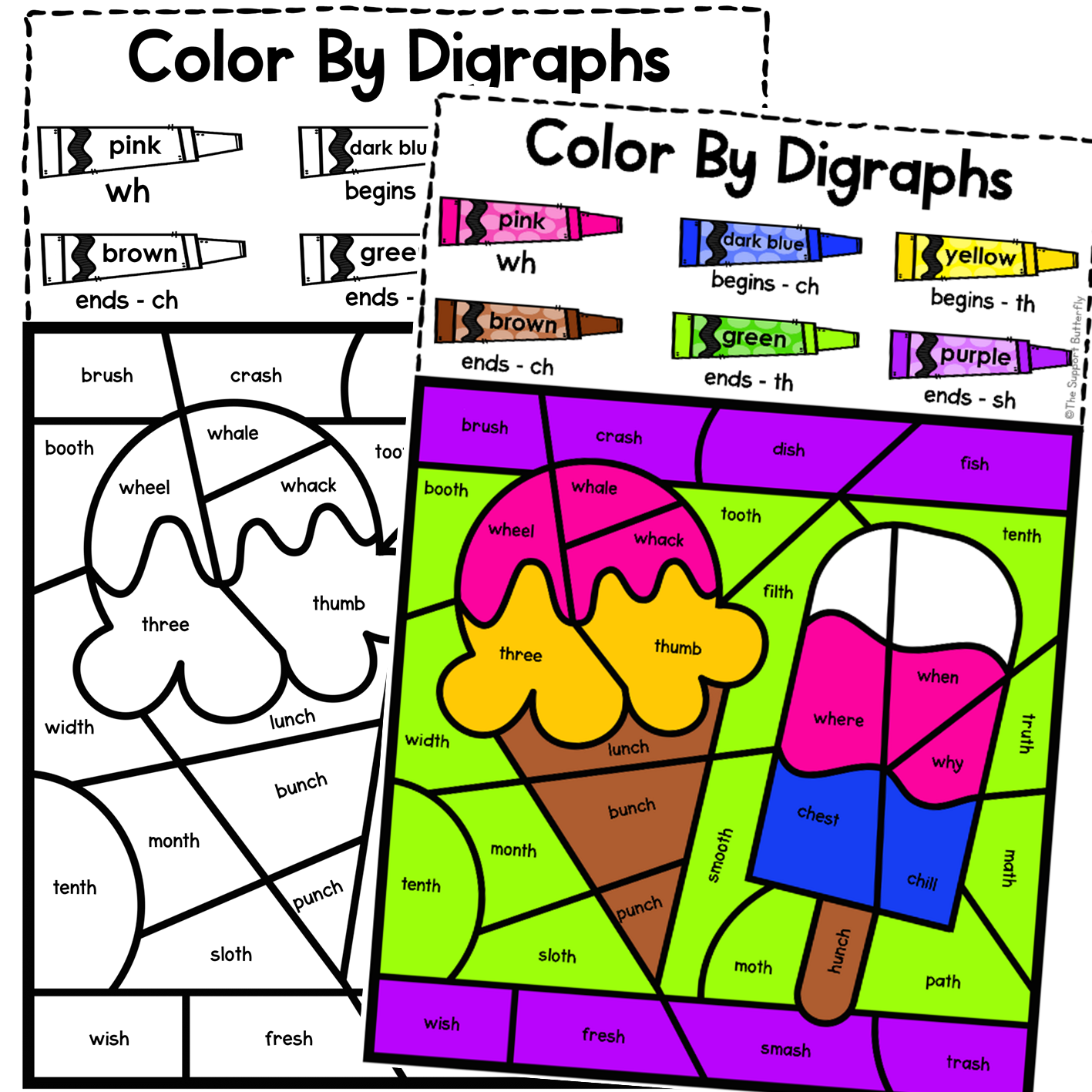 Summer Activities Color by Digraphs | Made By Teachers