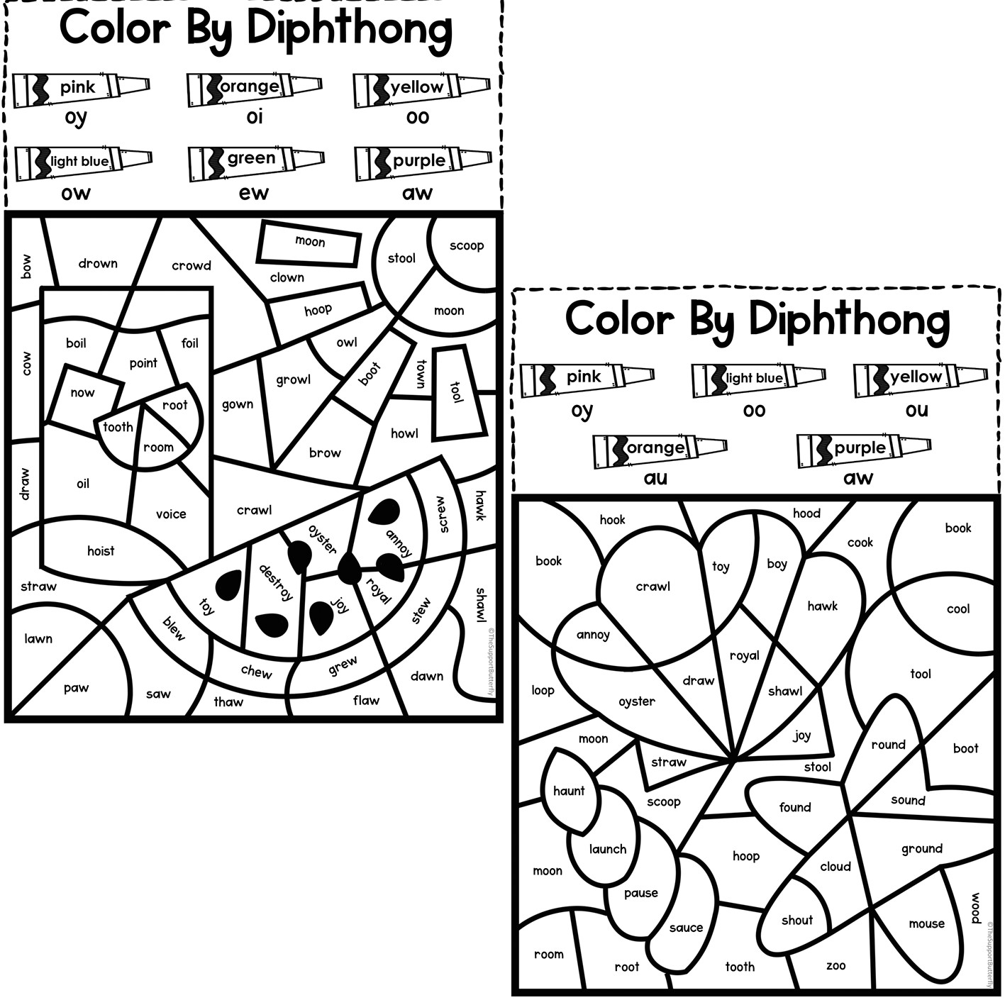 Summer Activities Color by Diphthongs | Made By Teachers