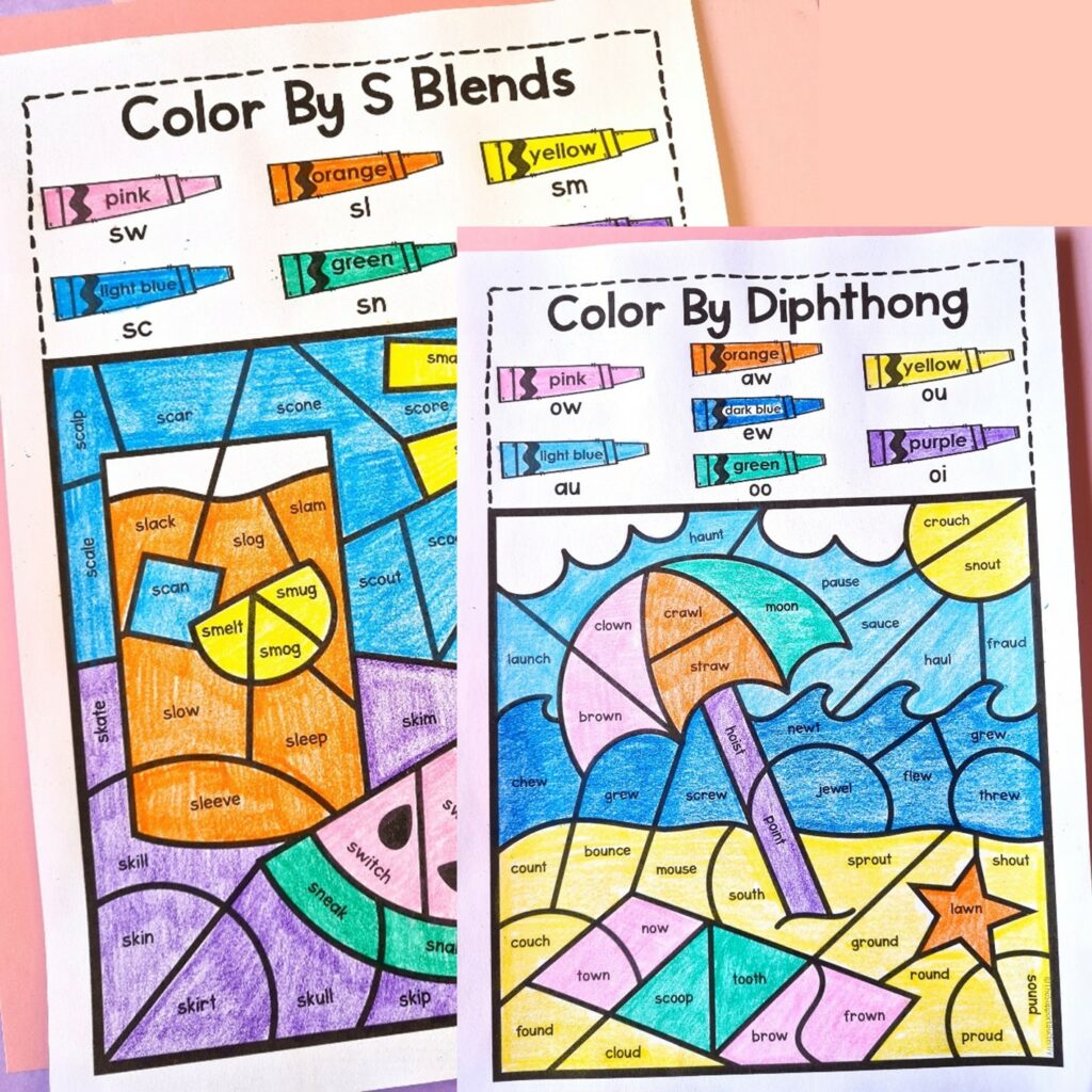 Summer Coloring Activities Color by Code Phonics | Made By Teachers