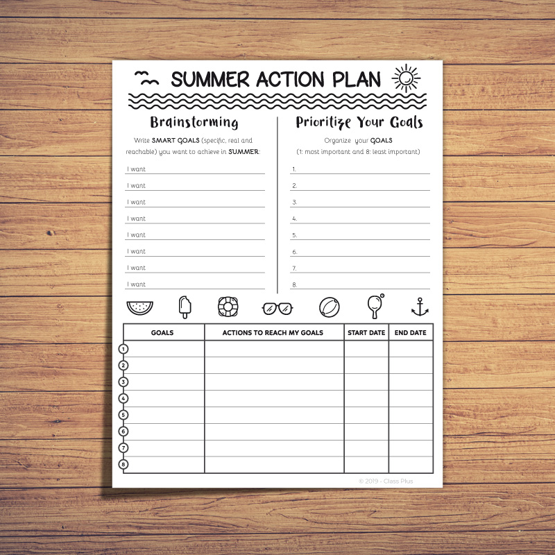 My Summer | Action Plan | Made By Teachers