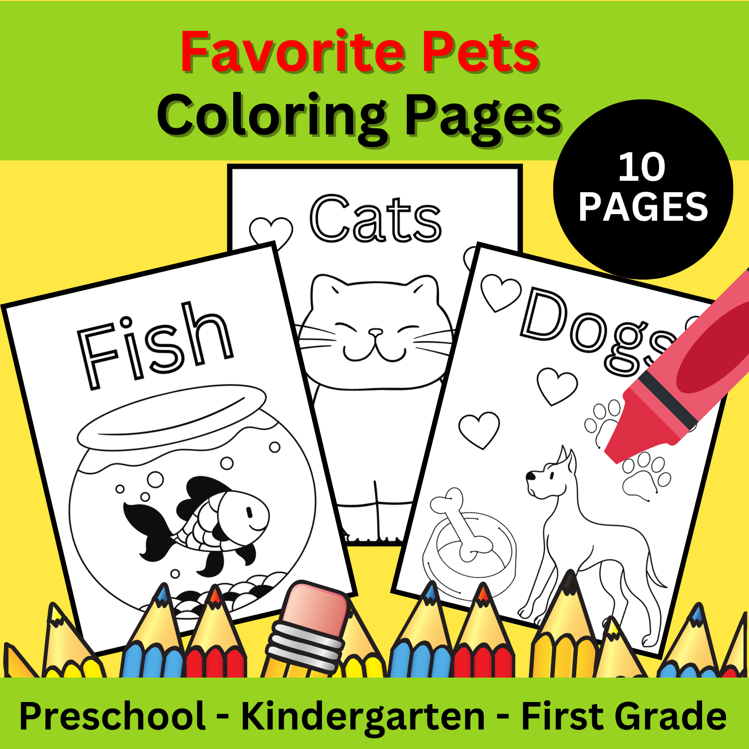 Favorite Pets Coloring Pages | Animal Coloring Sheets | Cats, Dogs ...