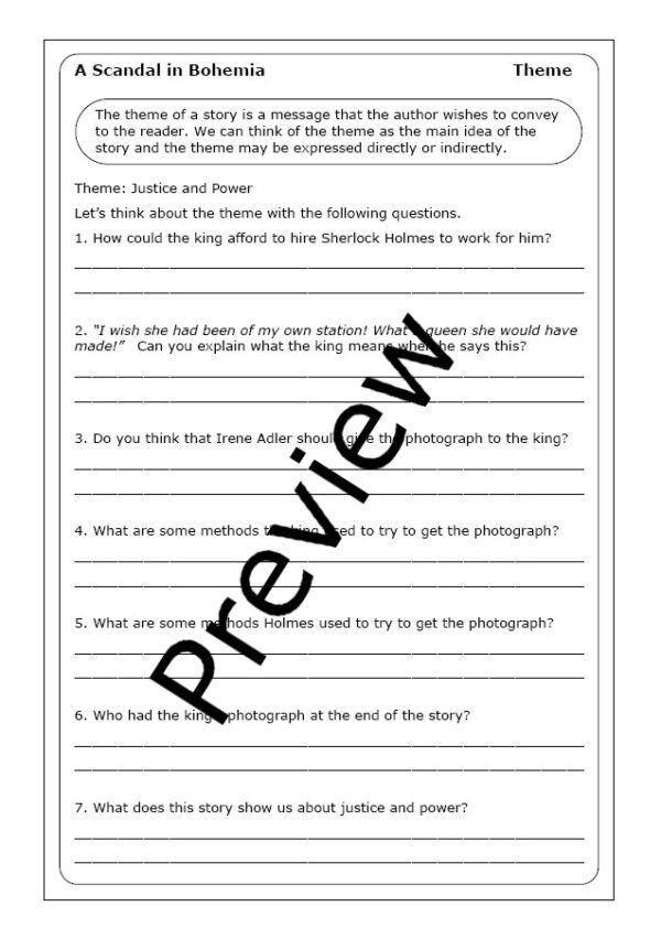 Arthur Conan Doyle "A Scandal in Bohemia" worksheets | Made By Teachers