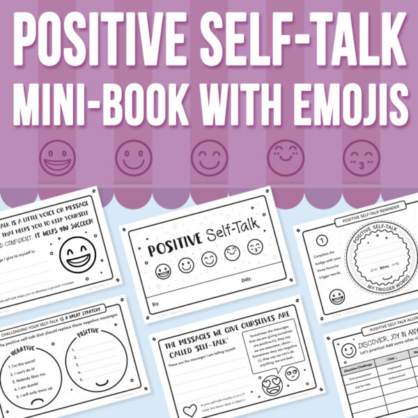 Positive Self-Talk Mini Books with Emojis BUNDLE | Made By Teachers