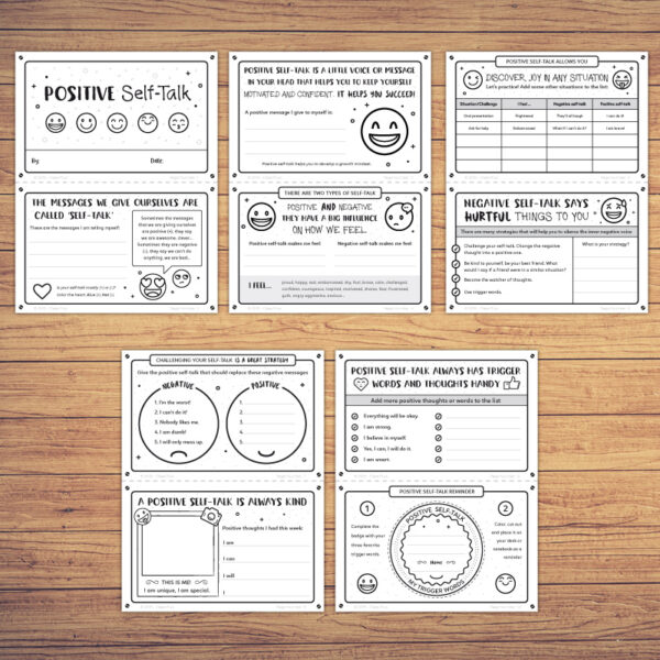 Positive Self Talk Mini Book With Emojis Social Emotional Learning ...