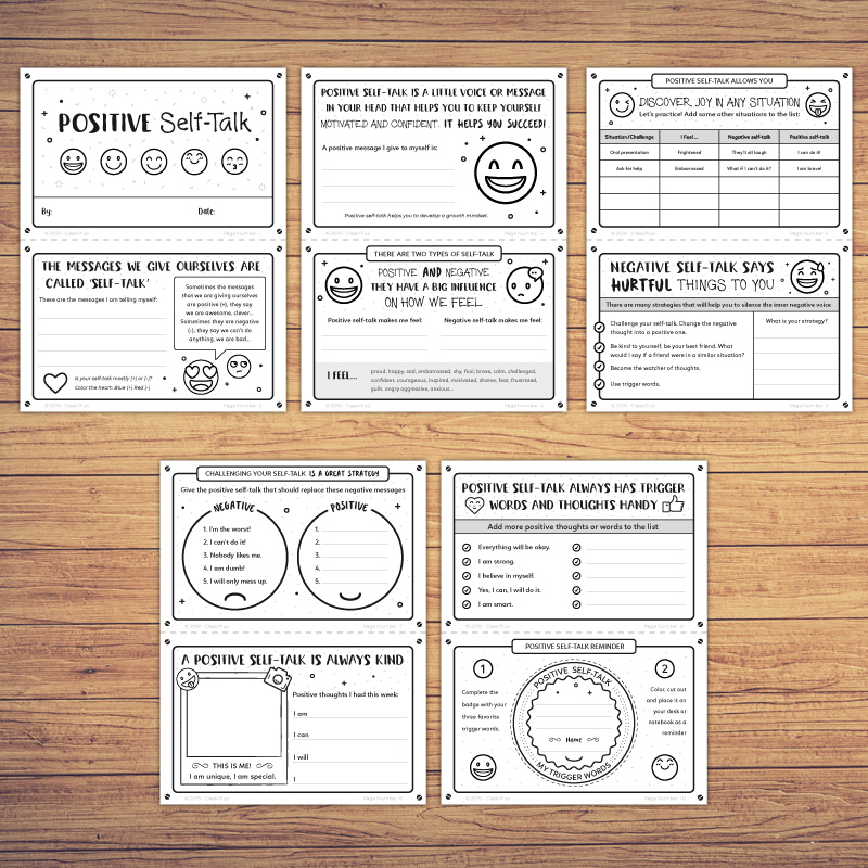 Positive Self-Talk | Mini Book With Emojis | Made By Teachers