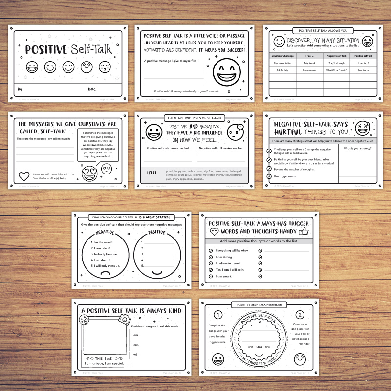 Positive Self-Talk | Mini Book With Emojis | Made By Teachers