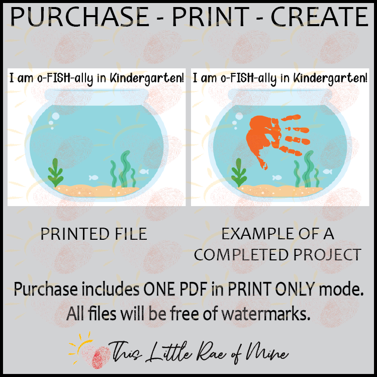 o-fish-ally in - Handprint art - printable - end of school - keepsake ...