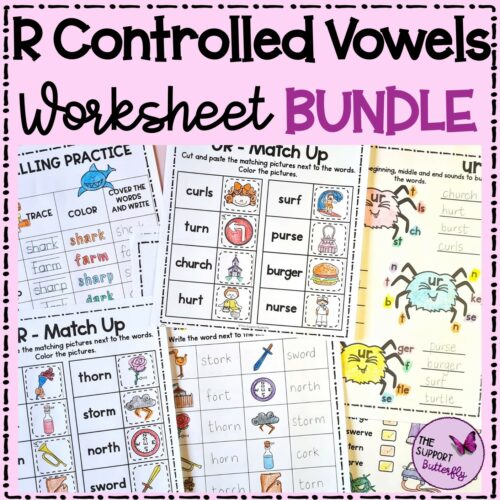 AR ER IR OR UR Bossy R Controlled Vowel Worksheets Budle | Made By Teachers