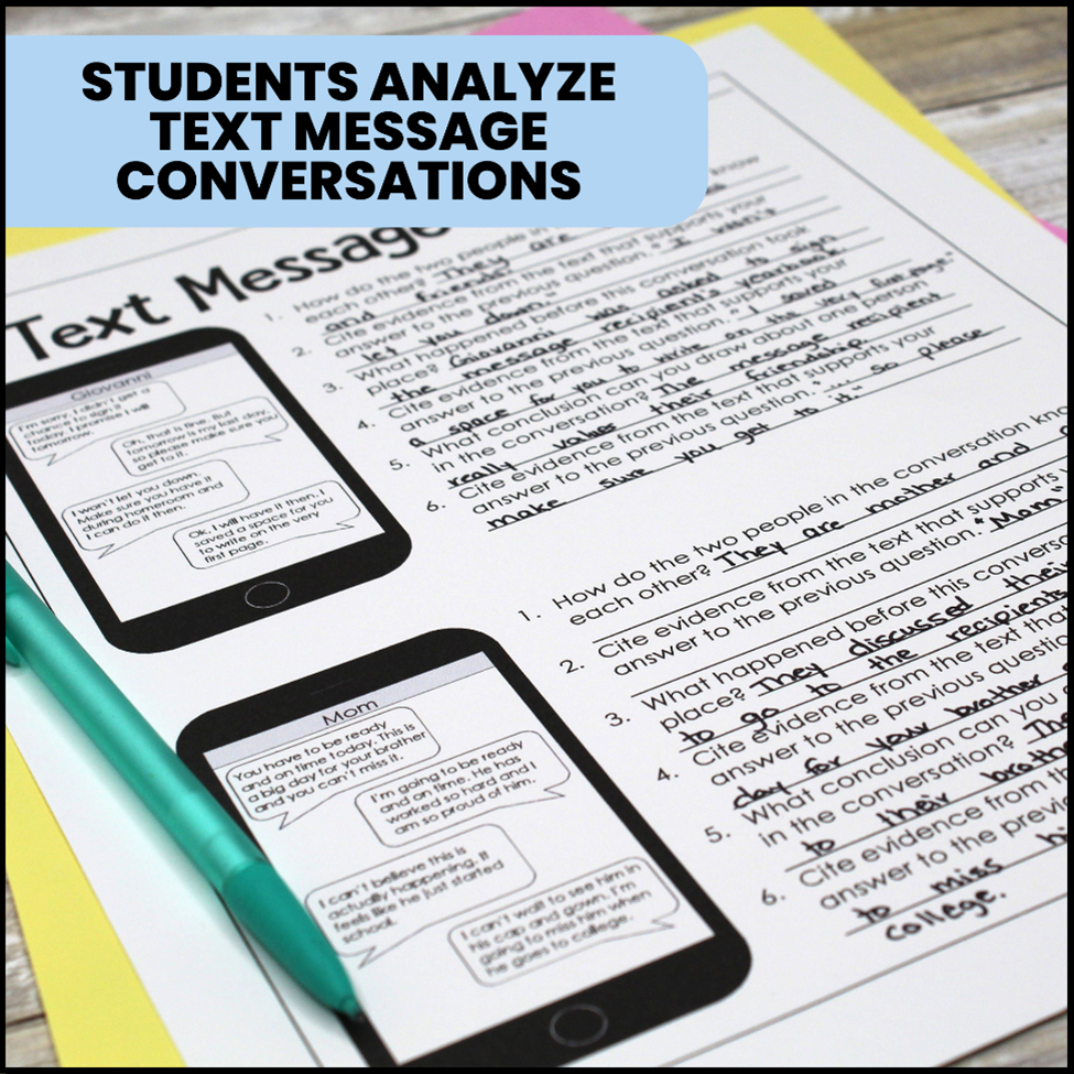 End of the Year Summer Text Message Analysis Making Inferences | Made ...