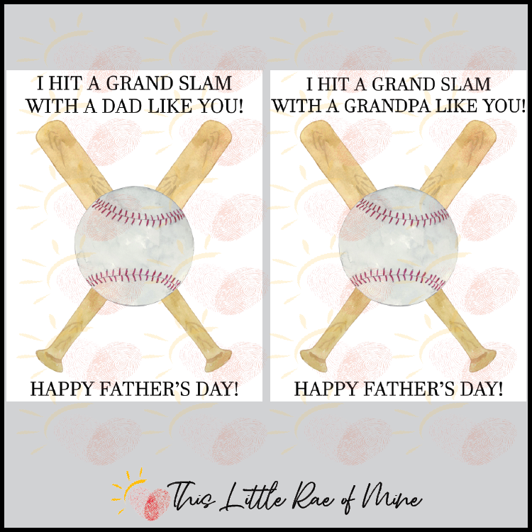 Grand Slam - Baseball - Father's Day - printable - Handprint art ...