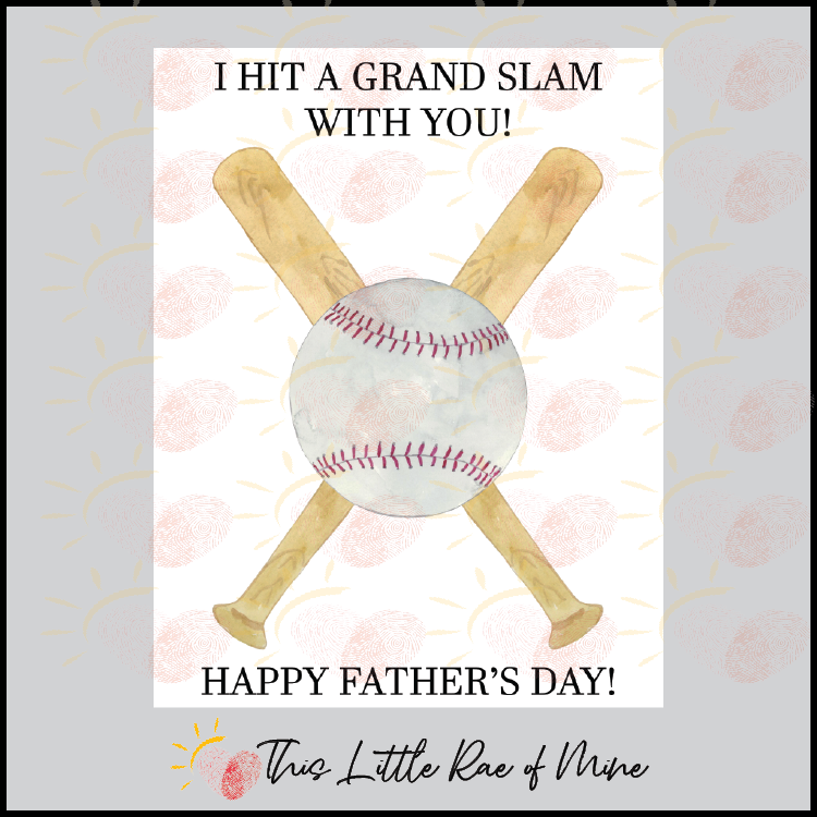 Grand Slam - Baseball - Father's Day - printable - Handprint art ...