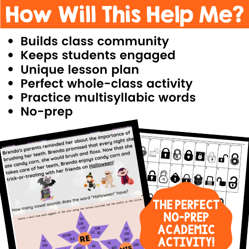 Halloween Escape Room | Multisyllabic Words | Haunted House Escape Room ...