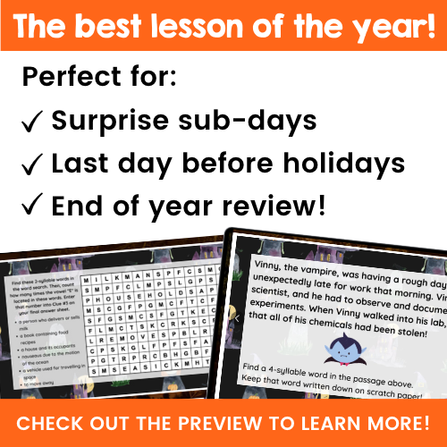 Halloween Escape Room | Multisyllabic Words | Haunted House Escape Room ...