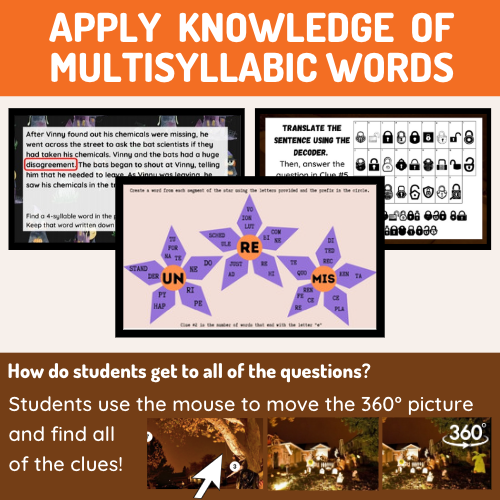 Halloween Escape Room | Multisyllabic Words | Haunted House Escape Room ...