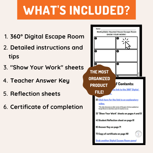 Halloween Escape Room | Multisyllabic Words | Haunted House Escape Room ...