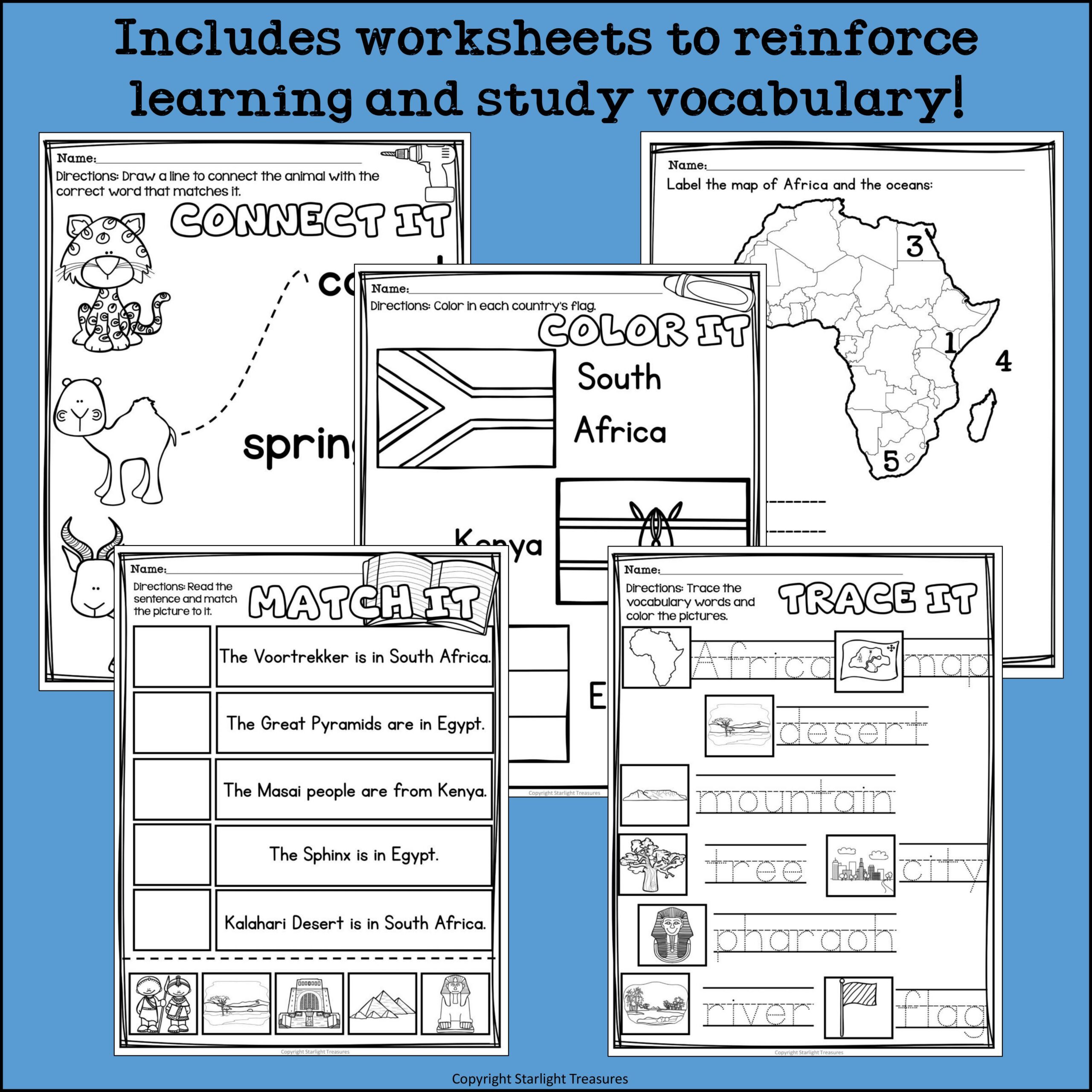 All About Africa Complete Unit with Activities for Early Readers | Made ...