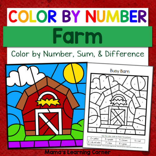 Color By Number Worksheets Farm Theme | Made By Teachers
