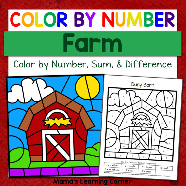 Color By Number Worksheets Farm Theme | Made By Teachers