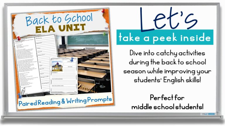 Back To School Unit - Paired Reading, Writing Prompts - Print and ...