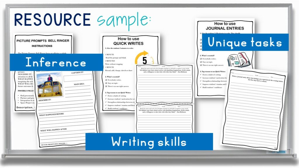 Back To School Unit - Paired Reading, Writing Prompts - Print and ...