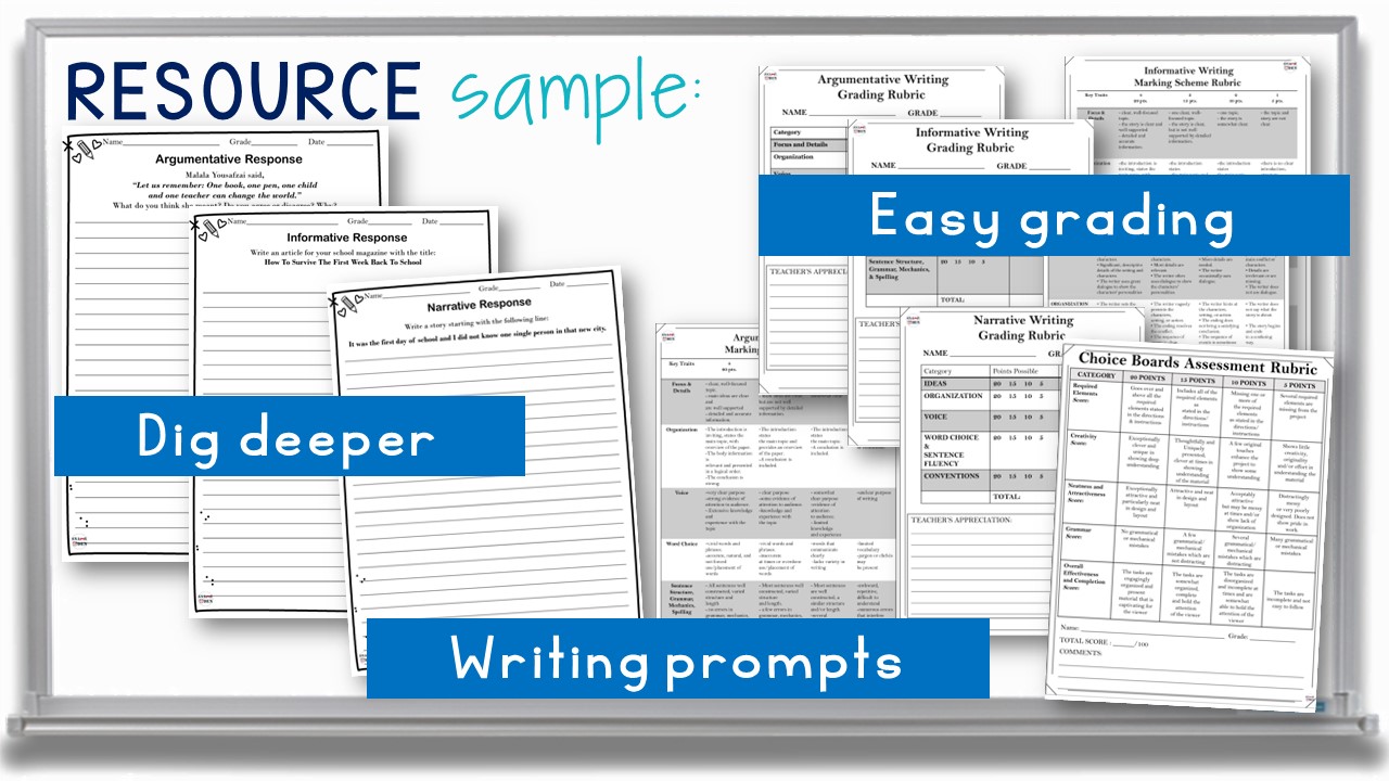 Back To School Unit - Paired Reading, Writing Prompts - Print and ...