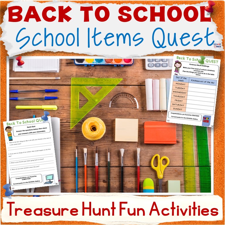 Back To School Quest - New Year Treasure Hunt Activities - Print and ...