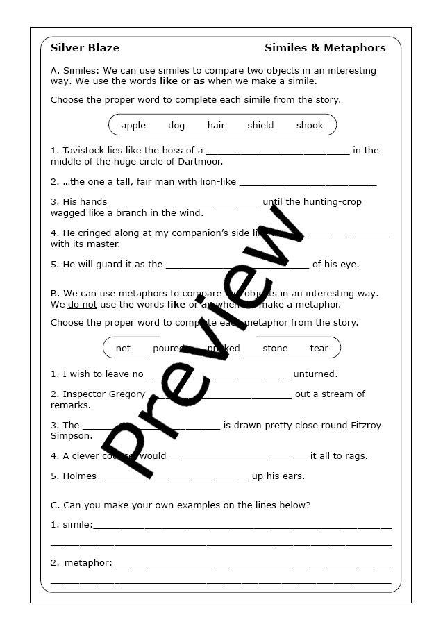 Arthur Conan Doyle "Silver Blaze" worksheets | Made By Teachers