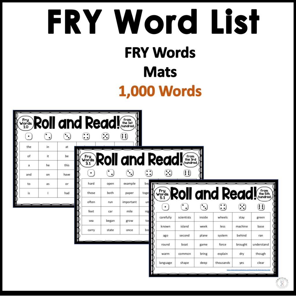 Fry 1000 Words - Multisyllabic Word List - Fluency Intervention Games ...