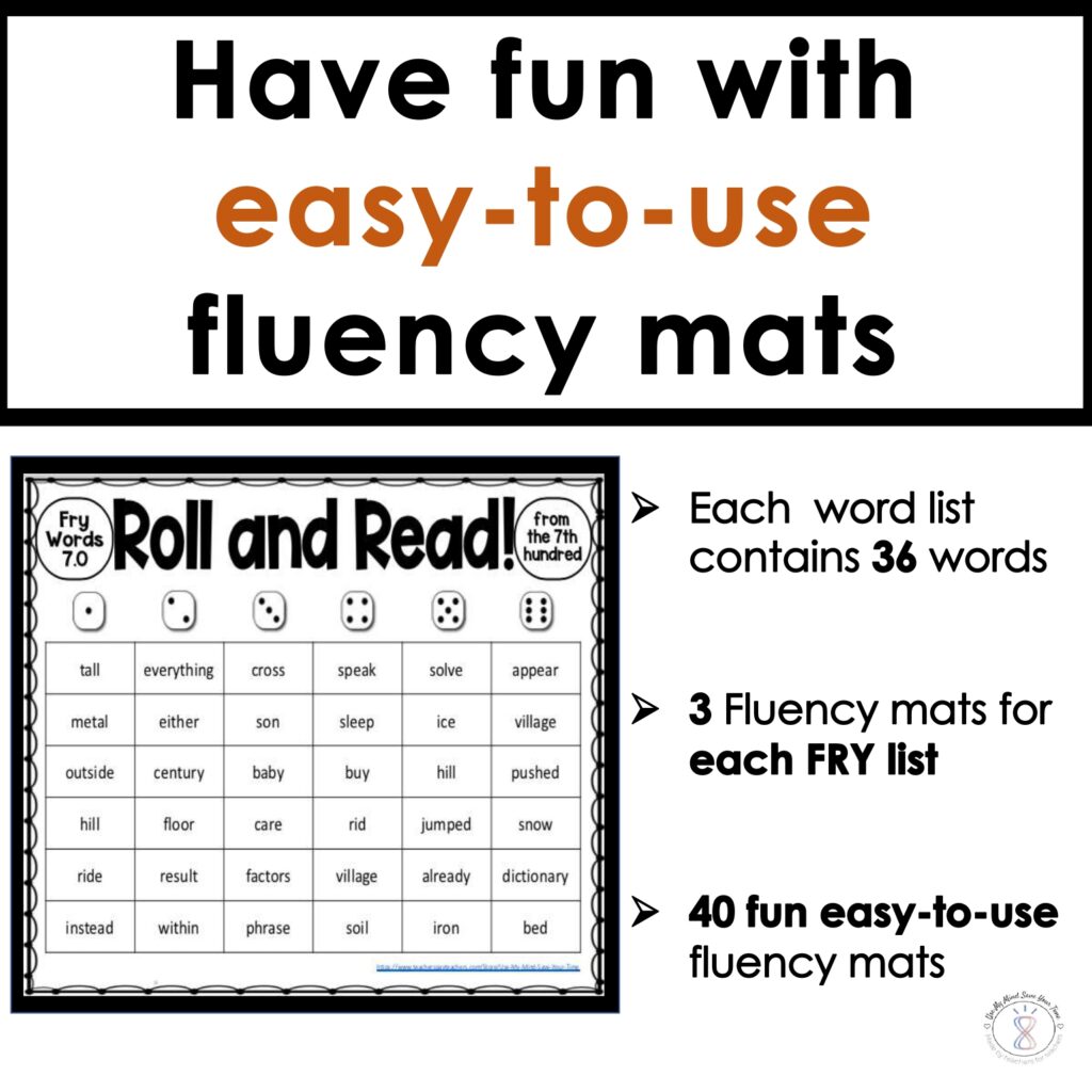Fry 1000 Words - Multisyllabic Word List - Fluency Intervention Games ...