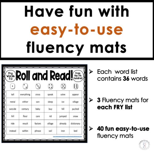 Fry 1000 Words - Multisyllabic Word List - Fluency Intervention Games ...