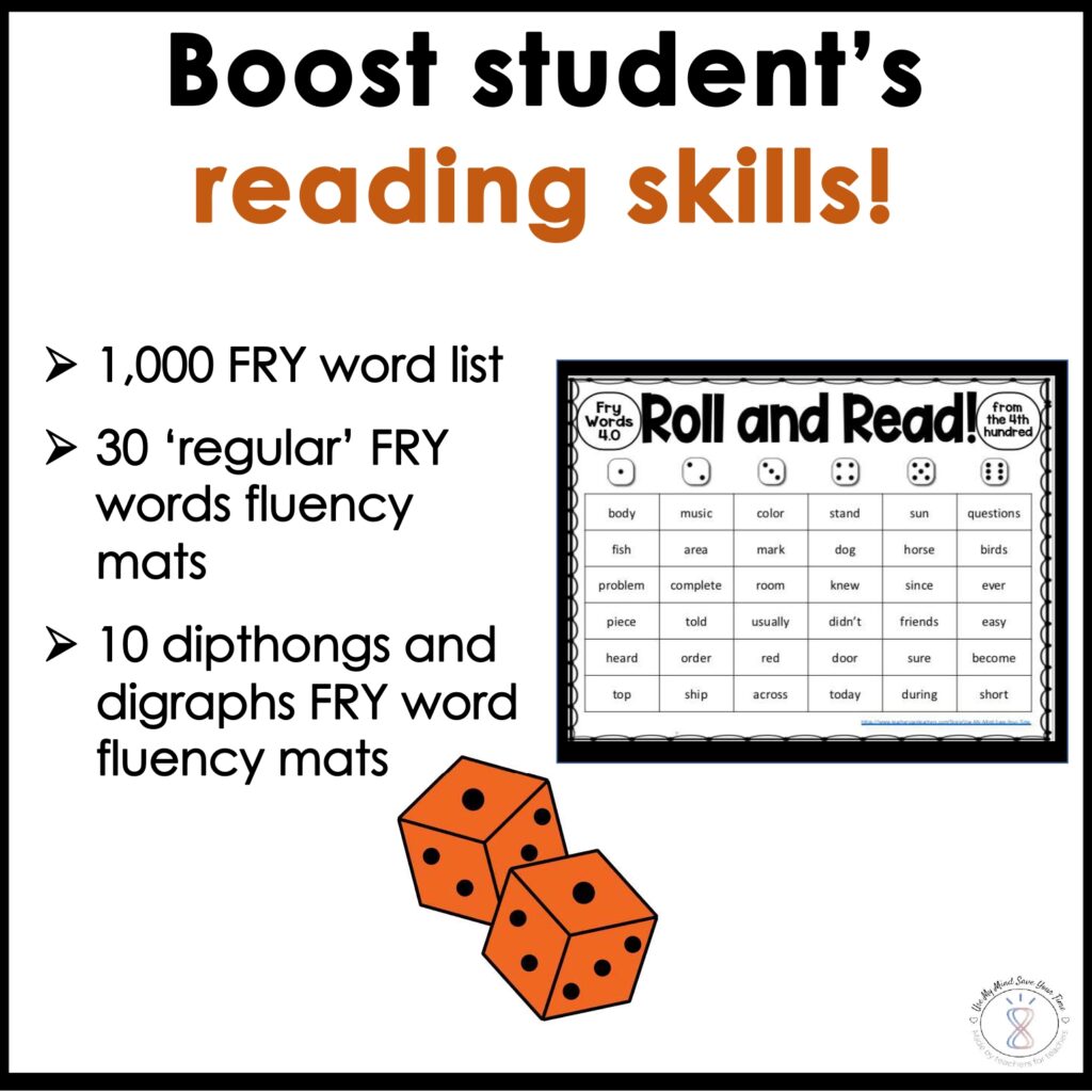 Fry 1000 Words - Multisyllabic Word List - Fluency Intervention Games ...