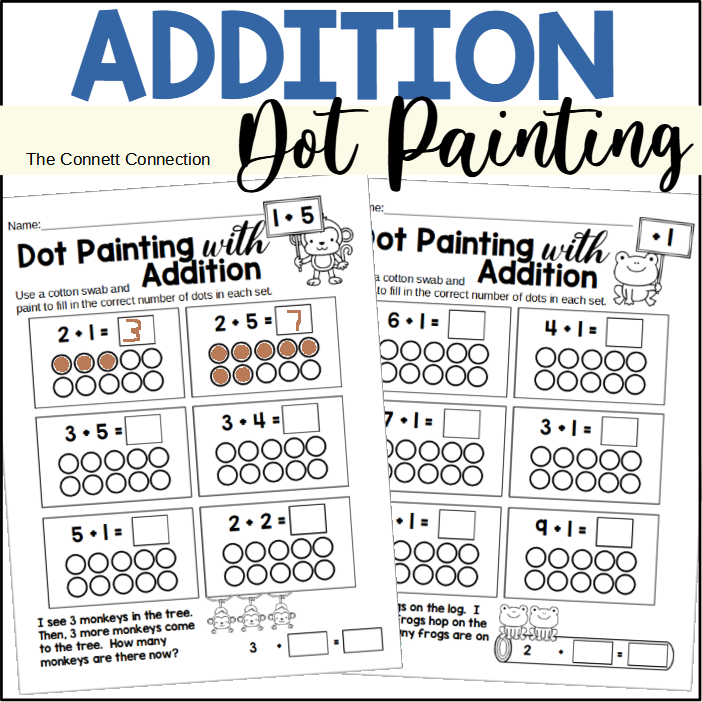 Addition Dot Painting Worksheets for Addition within 10 | Made By Teachers