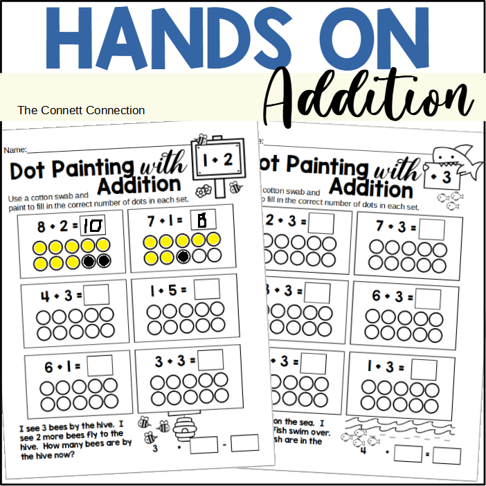 Addition Dot Painting Worksheets for Addition within 10 | Made By Teachers